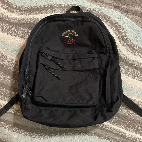 Duck Head | Bags | Vintage Duck Head Black Backpack Book Bag Duck Head ...